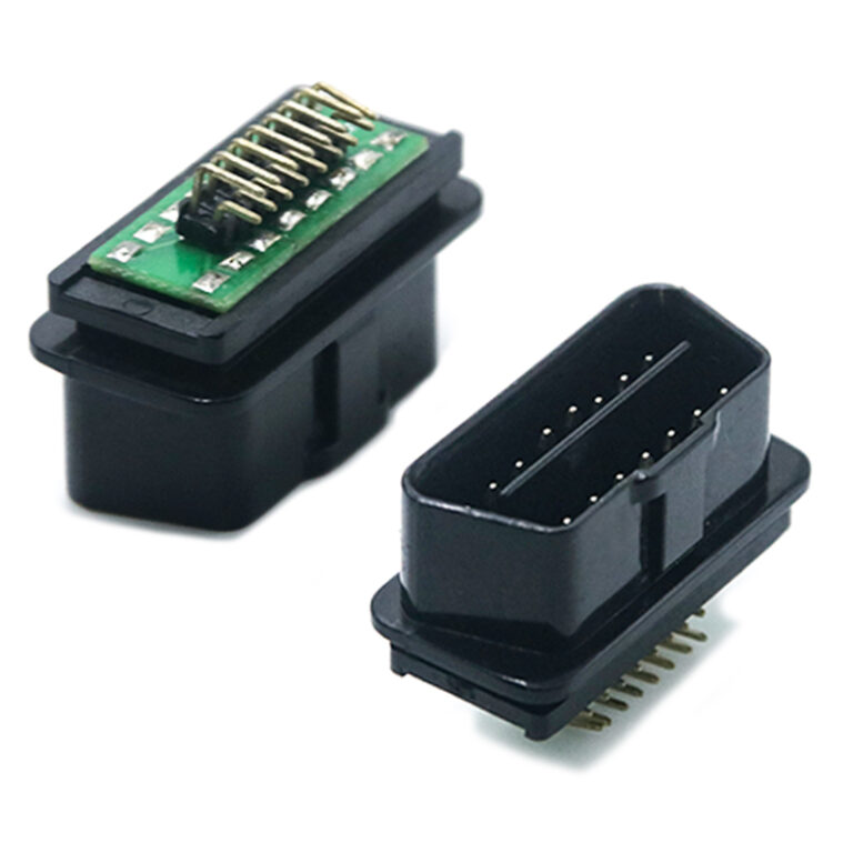 Right Angle OBD Connector Male 16 Pin ST-SOM-011A-X